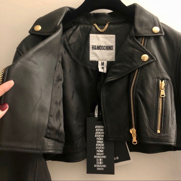 Moschino | Jackets & Coats | Moschino Leather Jacket | Poshmark